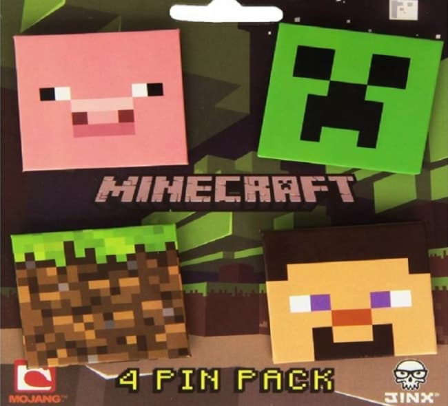 JINX Minecraft Collectible 4-Button Set | Toy Game Shop