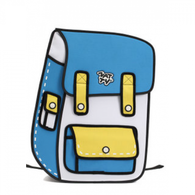 3D 2D Effect Cartoon Paper Bag Comic Backpack Bag | Toy Game Shop